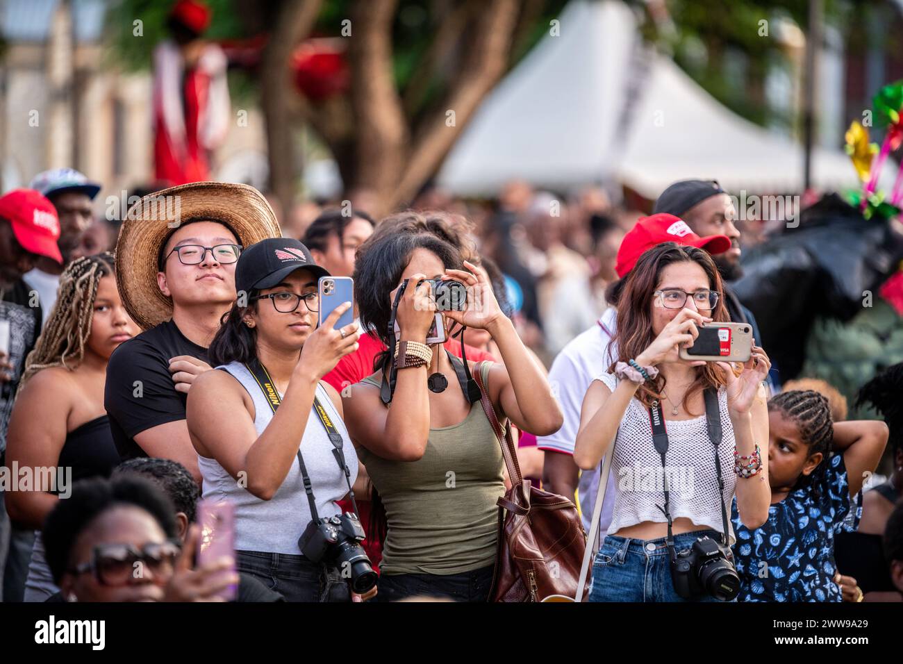 Tourists taking pictures of World Steel Pan Day trinidad and tobago ...