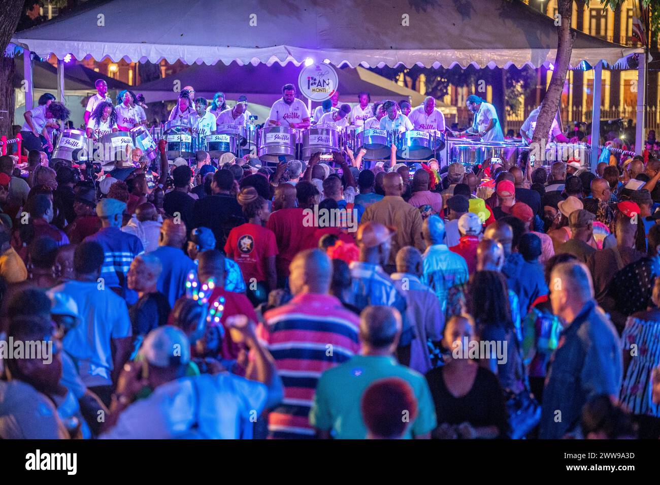 Steel Pan concert on World Steel Pan Day in Trinidad and tobago Stock ...