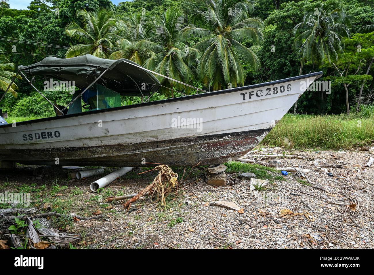 Abandoned boat in Trinidad Teteron Bay Stock Photo - Alamy