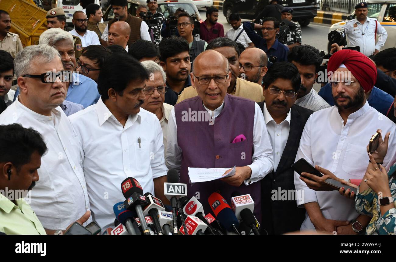 NEW DELHI, INDIA - MARCH 22: Congress Leader KC Venugopal, Dr Abhishek ...