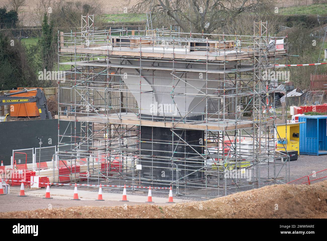 Wendover Dean, UK. 21st March, 2024. HS2 are building the 450m long ...