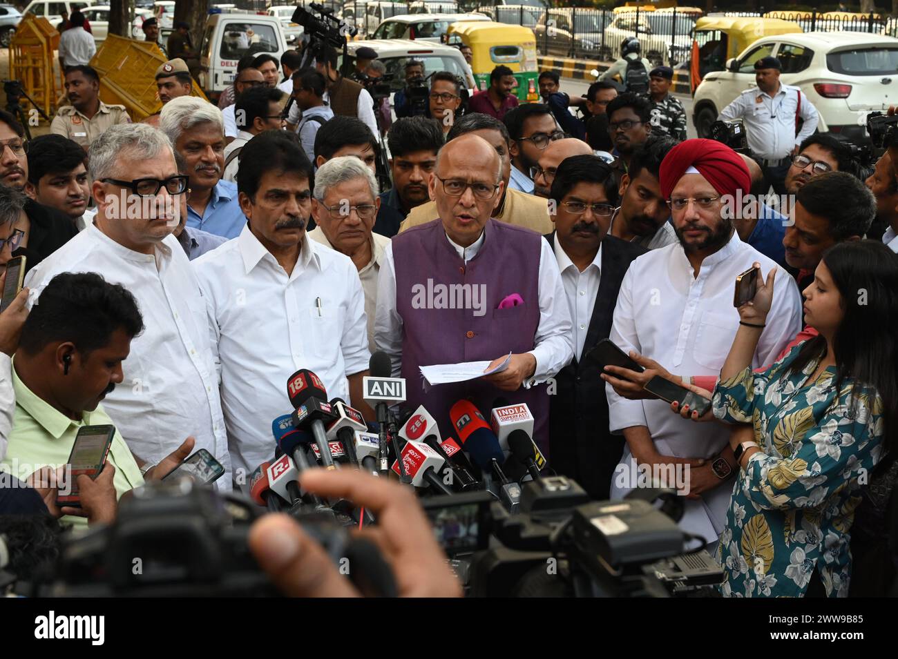 NEW DELHI, INDIA - MARCH 22: Congress Leader KC Venugopal, Dr Abhishek ...