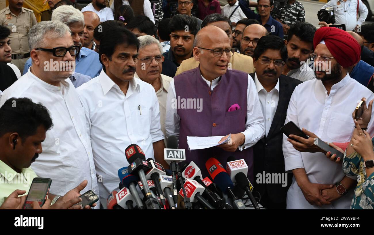 NEW DELHI, INDIA - MARCH 22: Congress Leader KC Venugopal, Dr Abhishek ...