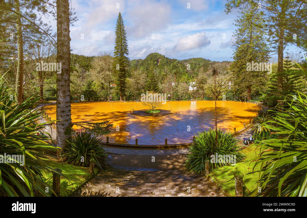 Immerse in the unique iron-rich waters of Parque Terra Nostra, Sao ...