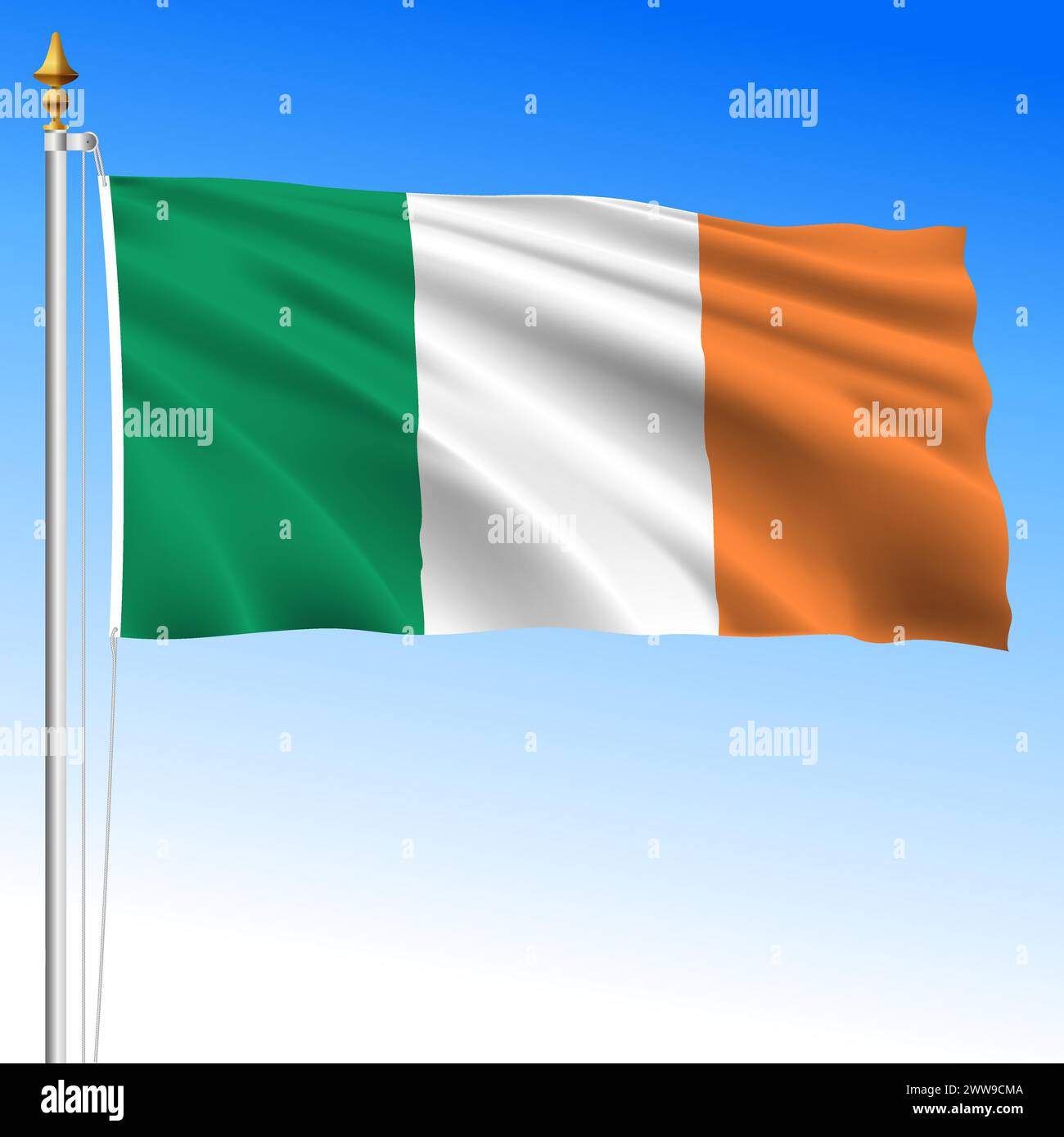 Ireland - Eire official national waving flag, European Union, vector ...