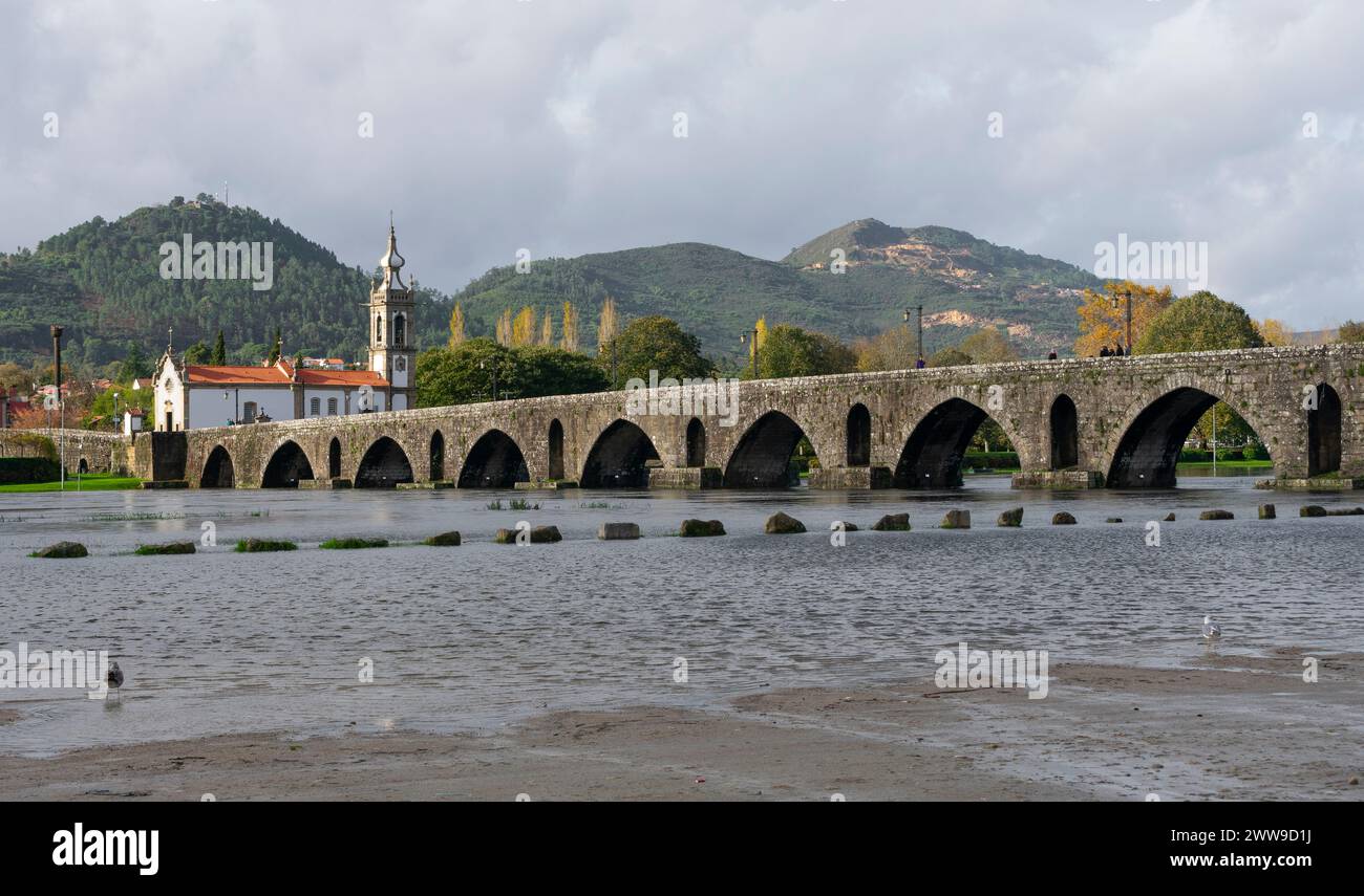 Ancient roman built bridge in Ponte de Lima, Portugal Stock Photo - Alamy