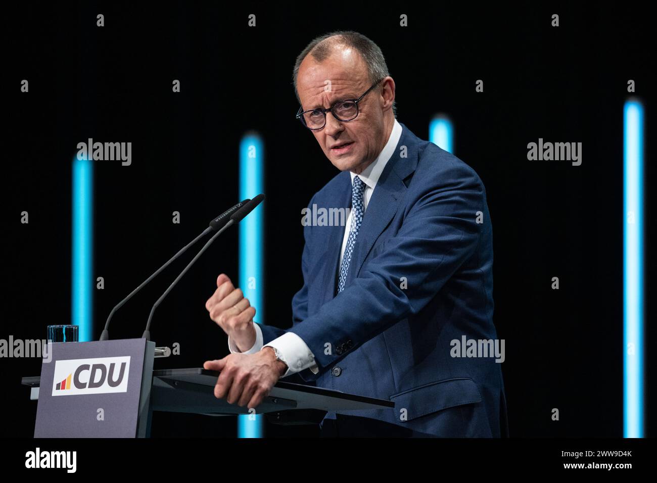 Berlin, Germany. 22nd Mar, 2024. Friedrich Merz, Federal Chairman of the CDU, speaks at the ...