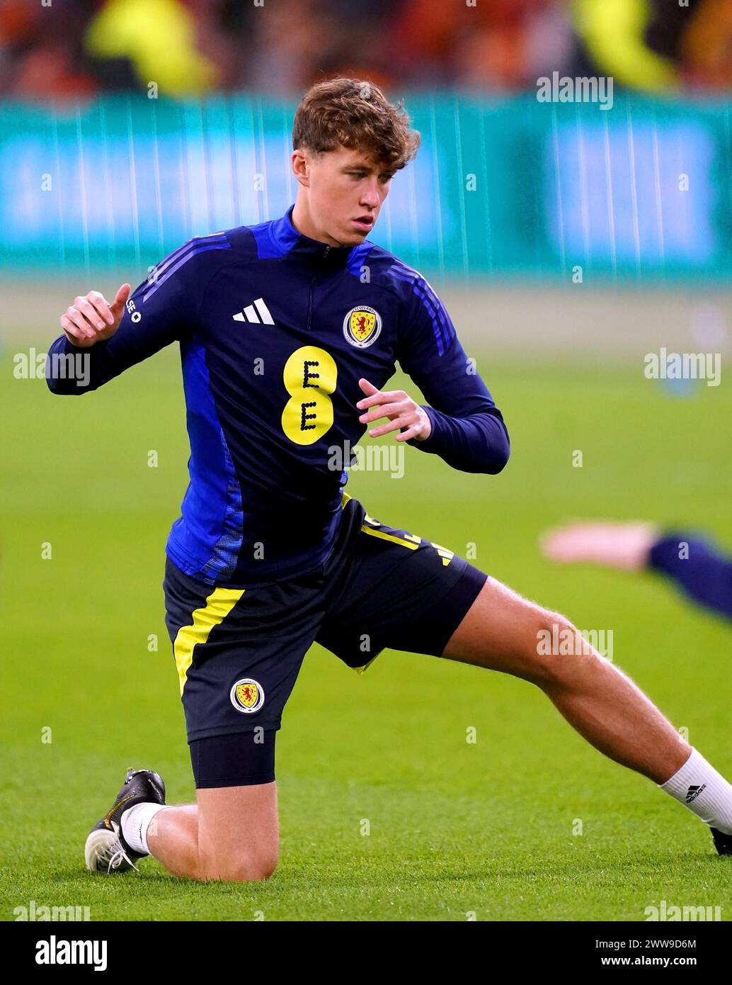 Scotland's Jack Hendry warms up ahead of a international friendly match ...
