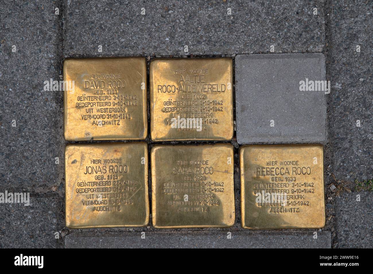 Stolperstein Memorial Stone From The Family Roco At Amsterdam The ...