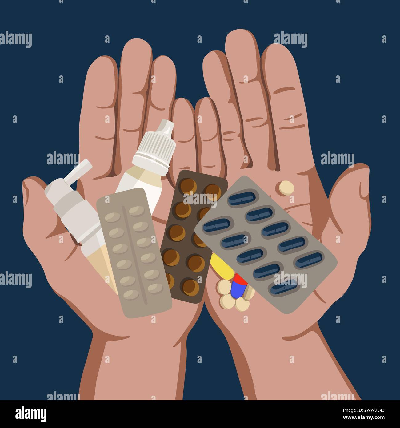Vector isolated illustration of pills and drugs for treatment ...