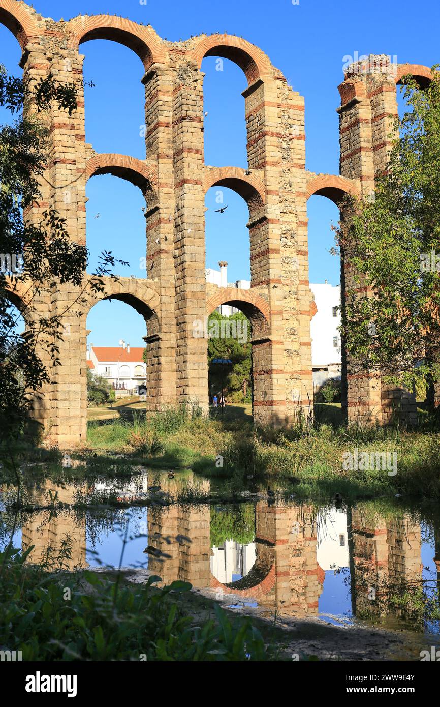 Beautiful Roman Aqueduct of Merida called 'Aqueduct of Miracles' Stock ...