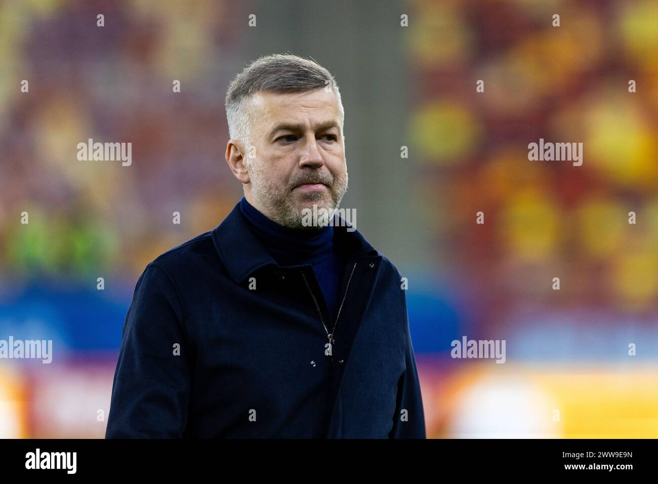 Romania Manager, Eduard Iordanescu, during the International Friendly ...