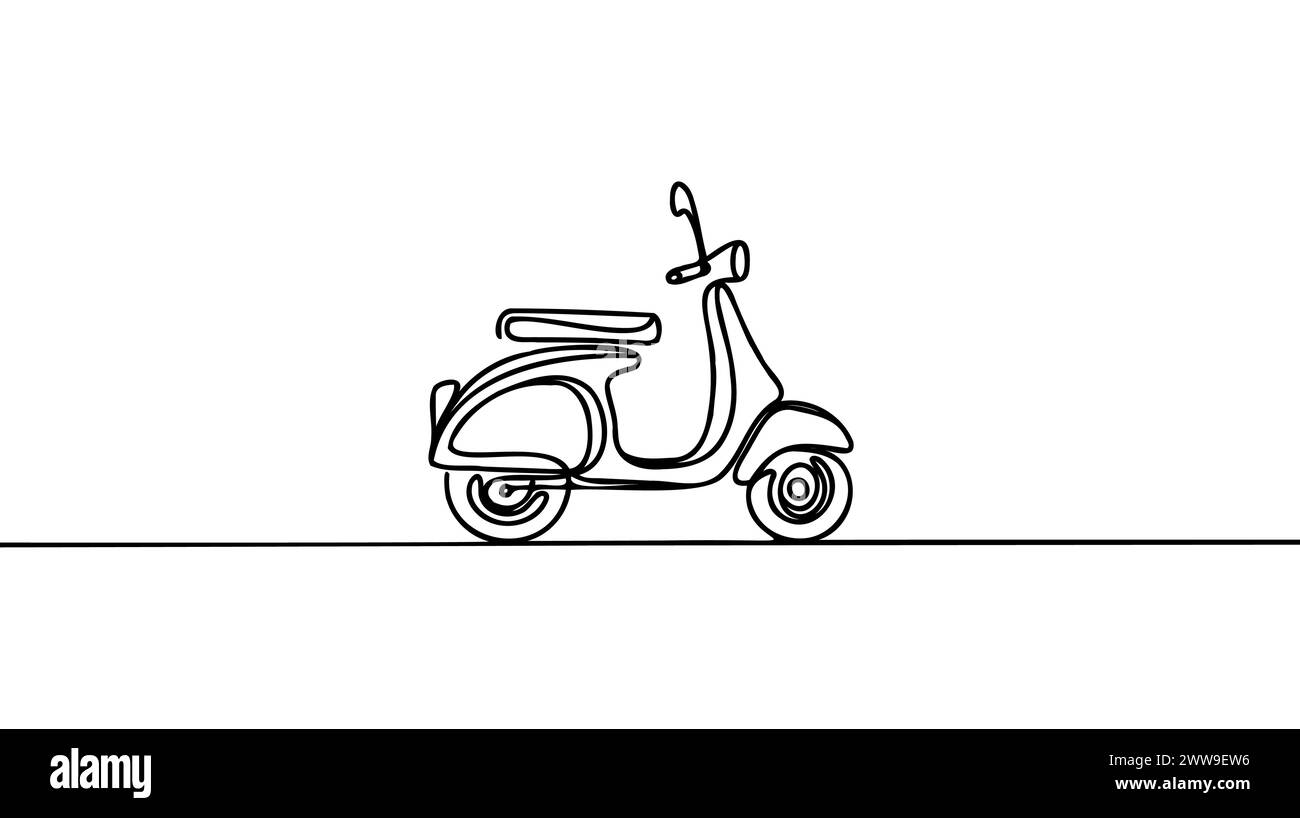 Line of Motorcycle-continuous one line drawing Stock Vector Image & Art ...