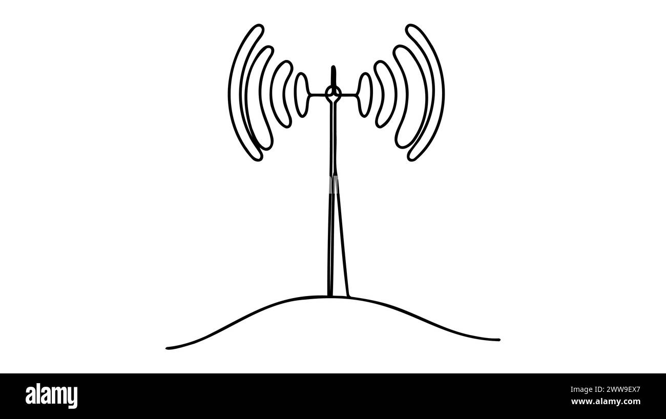 Antenna. One continuous line drawing Stock Vector Image & Art - Alamy
