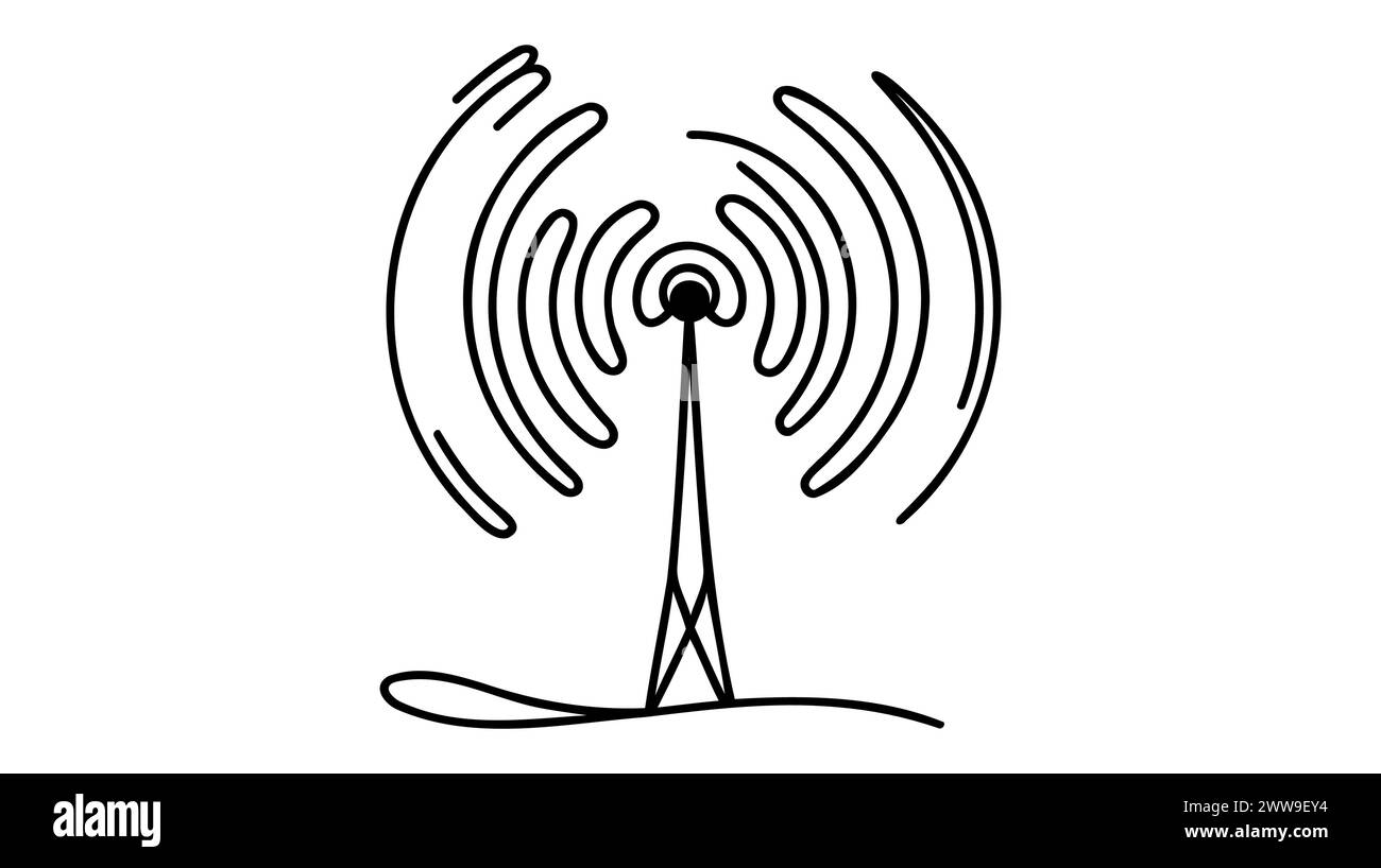 Drawing satellite antenna communication global hi-res stock photography and images - Alamy