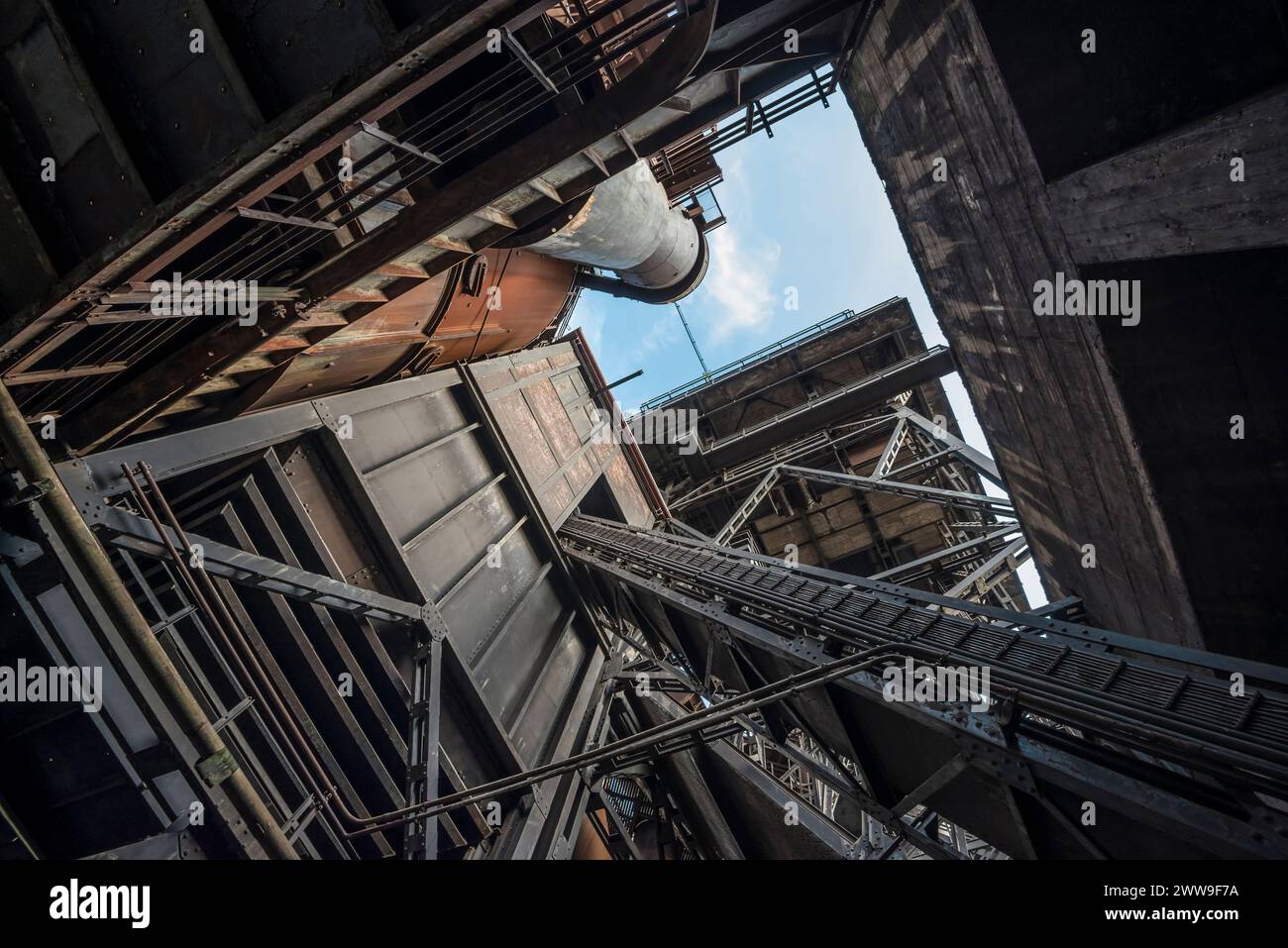 View of a historic blast furnace factory Stock Photo - Alamy