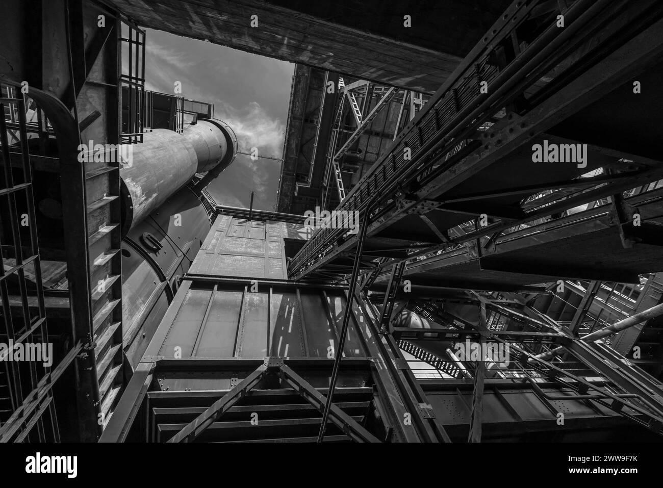 View of a historic blast furnace factory Stock Photo - Alamy
