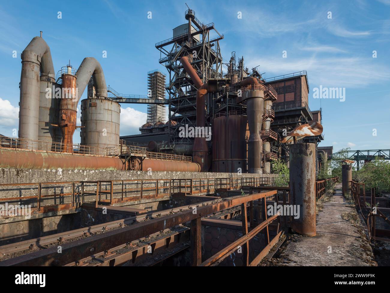 View of a historic blast furnace factory Stock Photo - Alamy