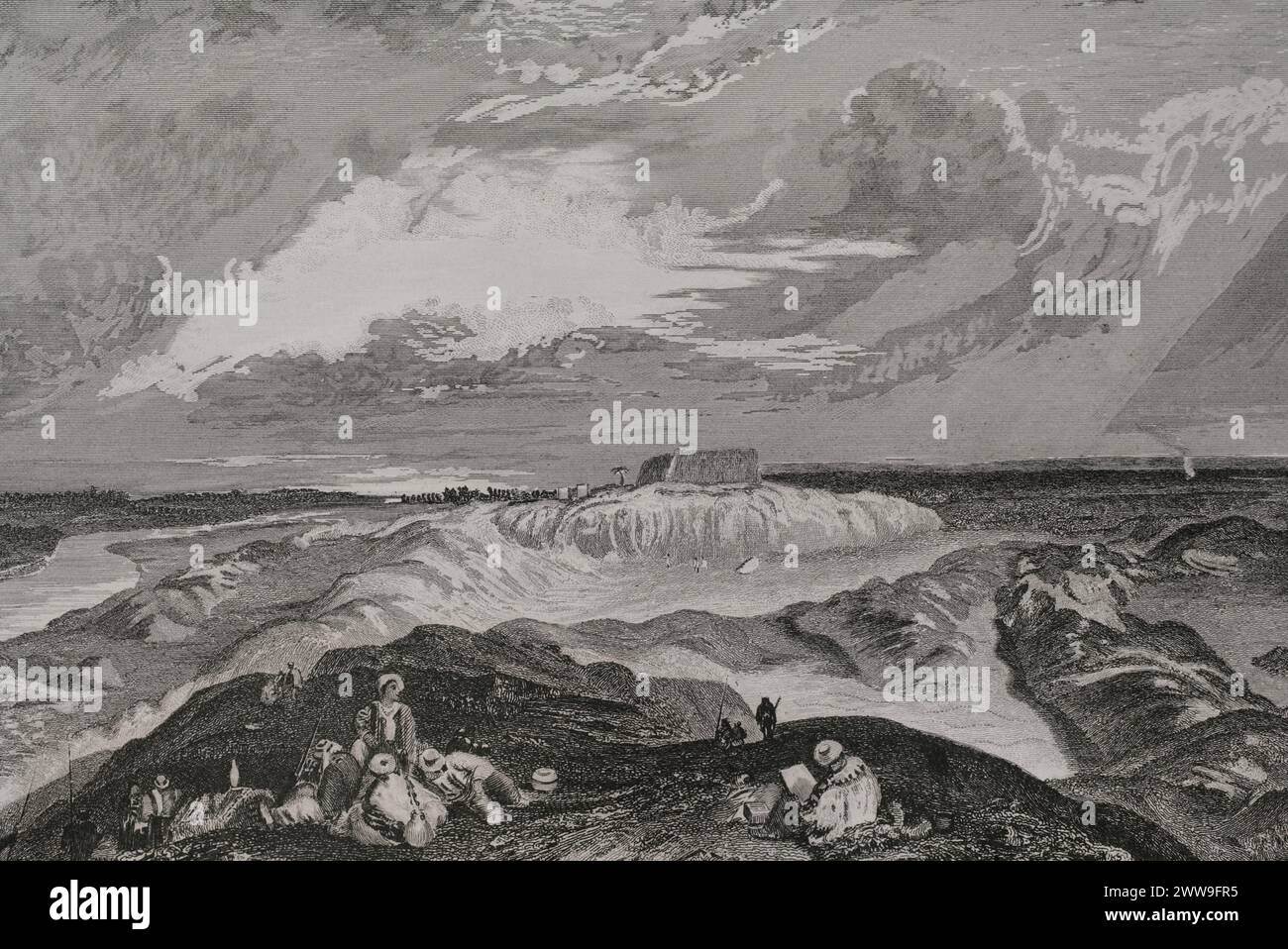 Babylon. Engraving by Aubert. "La Tierra Santa y los lugares recorridos ...