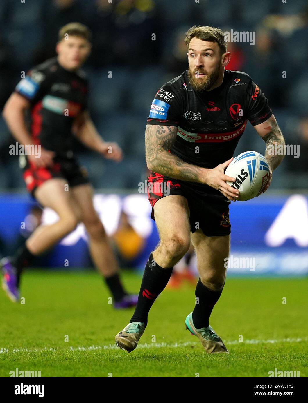 St Helens' Daryl Clark in action during the Betfred Challenge Cup match ...