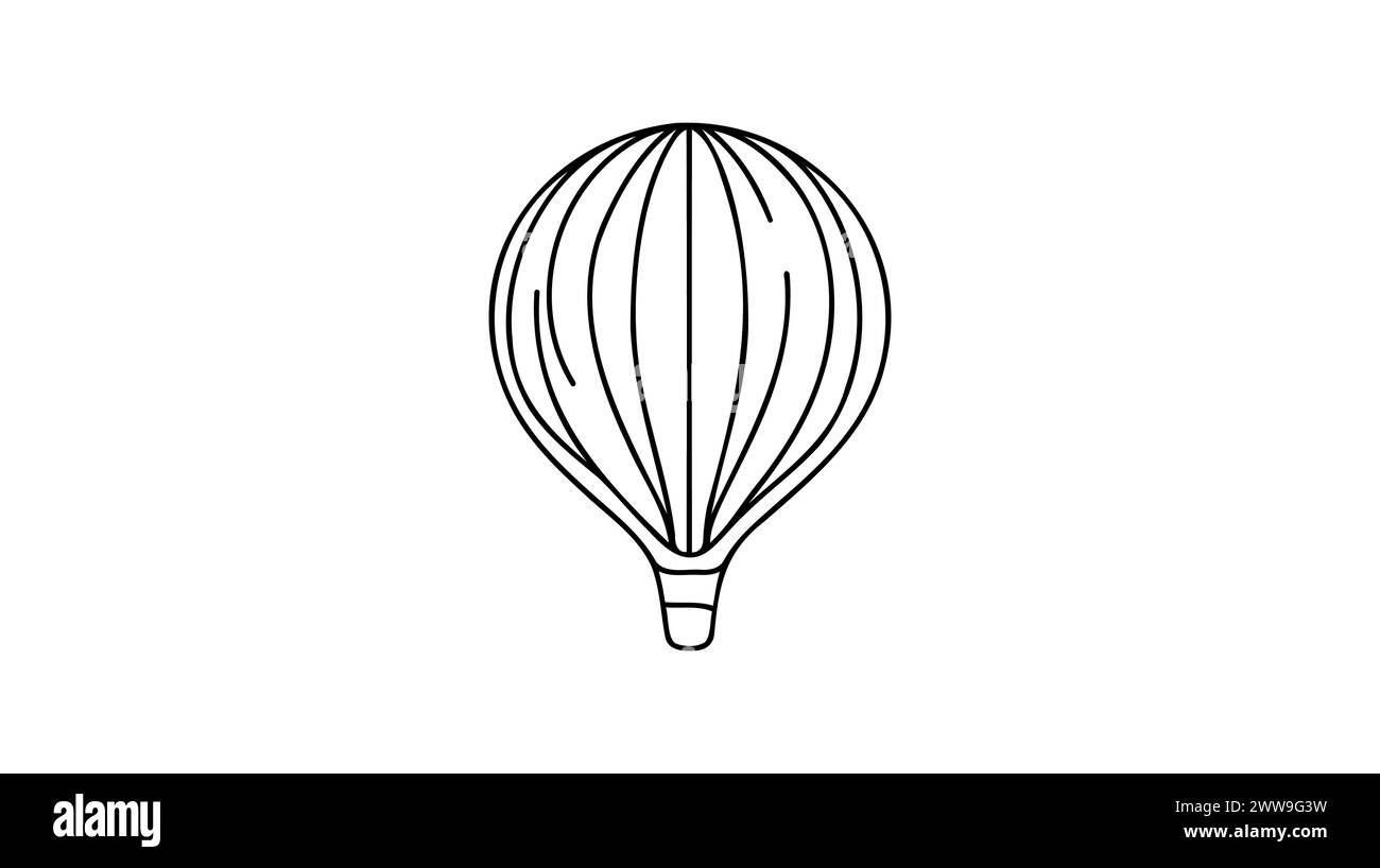 Air balloon shape continuous line drawing. Air balloon minimalist ...