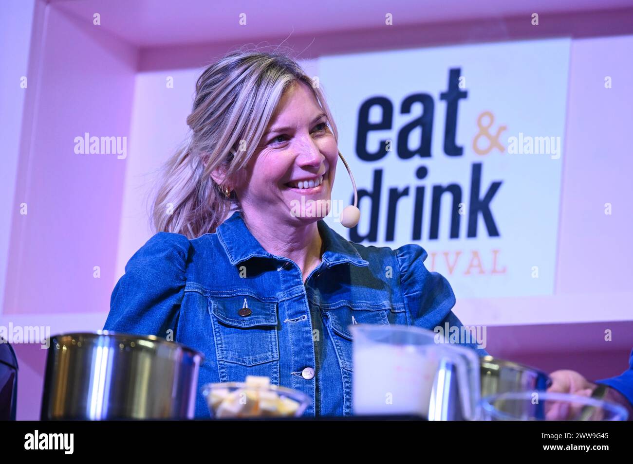 London, UK. Lisa Faulkner. Ideal Home Show 2024 Olympia. Cooking ...