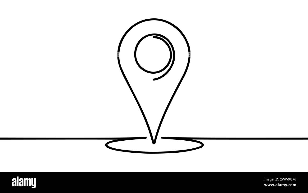 Single drawing pin on white background Stock Vector Images - Alamy
