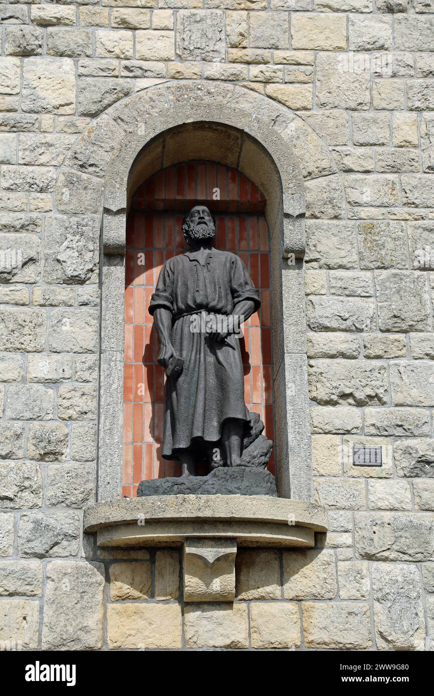 Statue of Saint Marinus by Aldo Volpini in San Marino dated 1958 Stock ...
