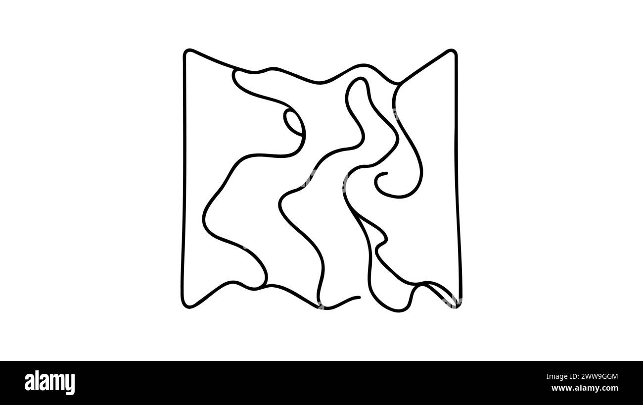 Continuous one line drawing of an map point. Travel concept. Map ...
