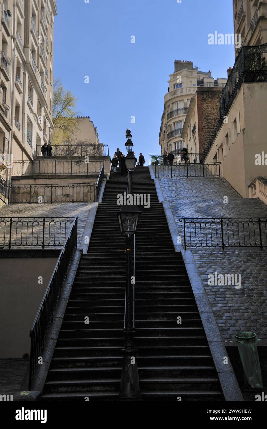 stairs of the Rue Foyatier, Montmartre, Paris, France Stock Photo - Alamy