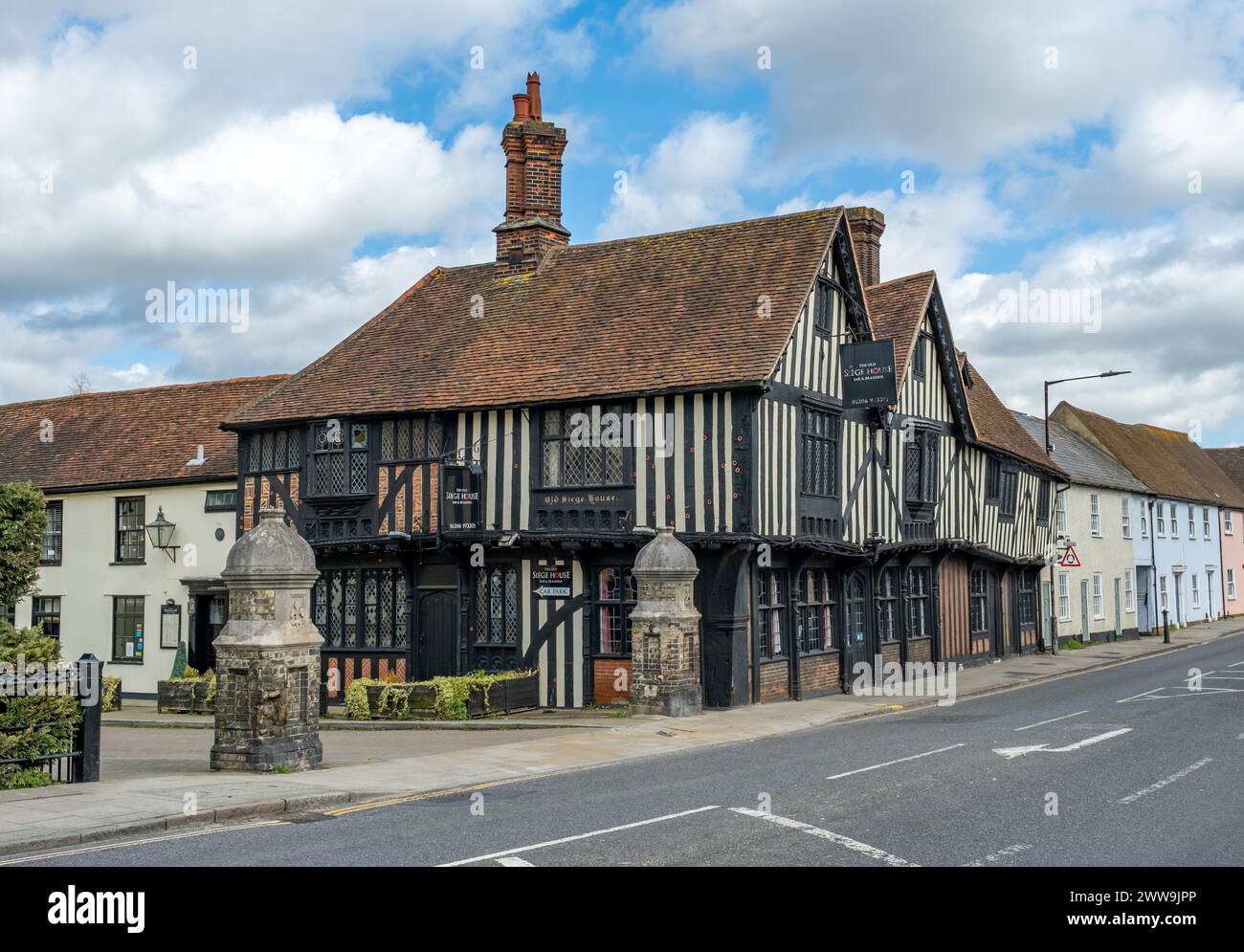 Colchester, Essex, UK – March 18 2024. Exterior of the Old Siege House ...