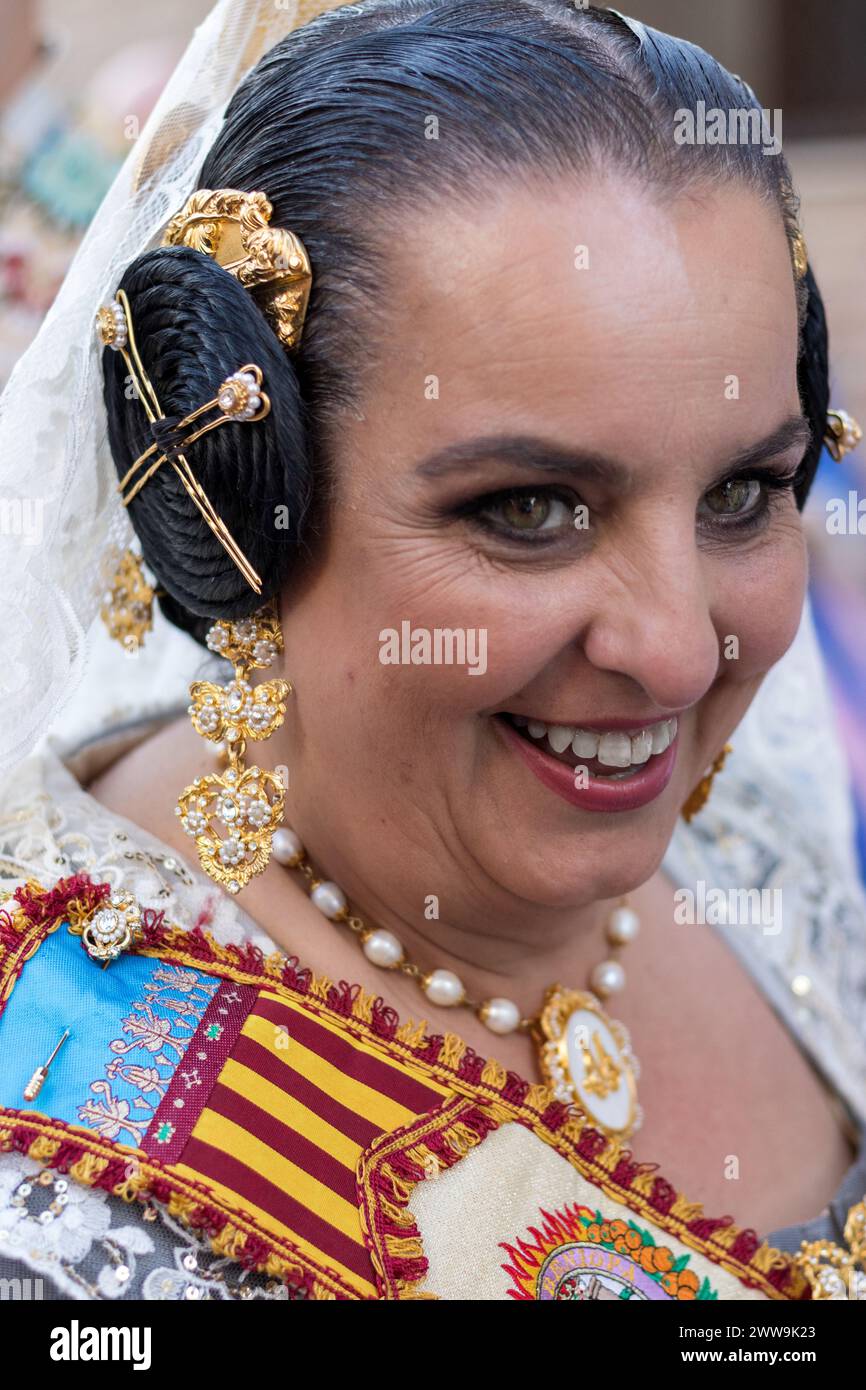 A Fallera’s attire, woven with tradition and vibrant hues, tells a tale ...