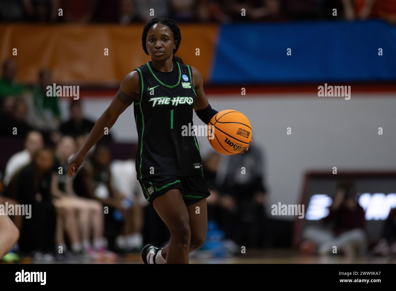 Blacksburg, VA, USA. 22nd Mar, 2024. Marshall Thundering Herd guard ...