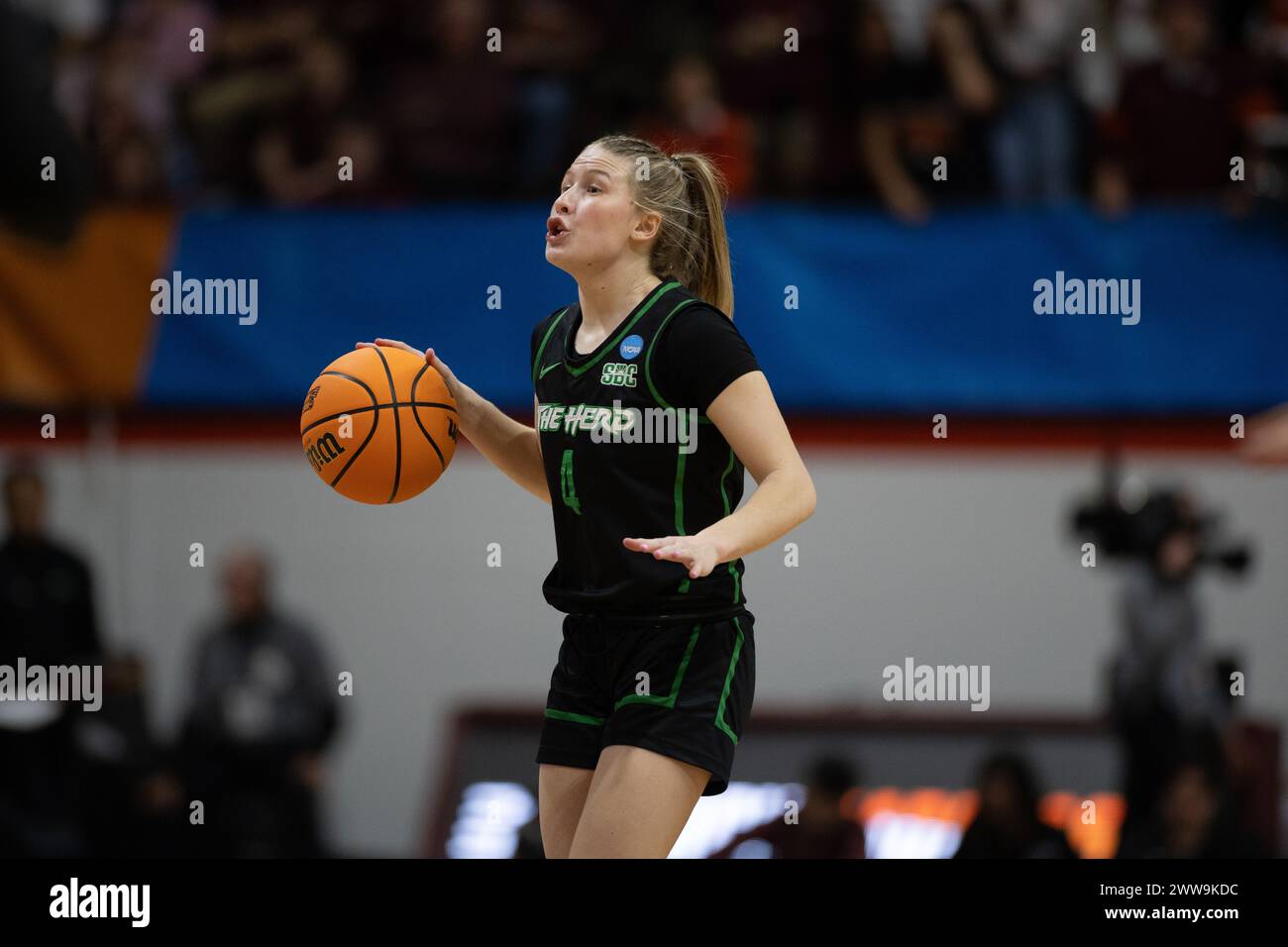 Blacksburg, VA, USA. 22nd Mar, 2024. Marshall Thundering Herd guard ...