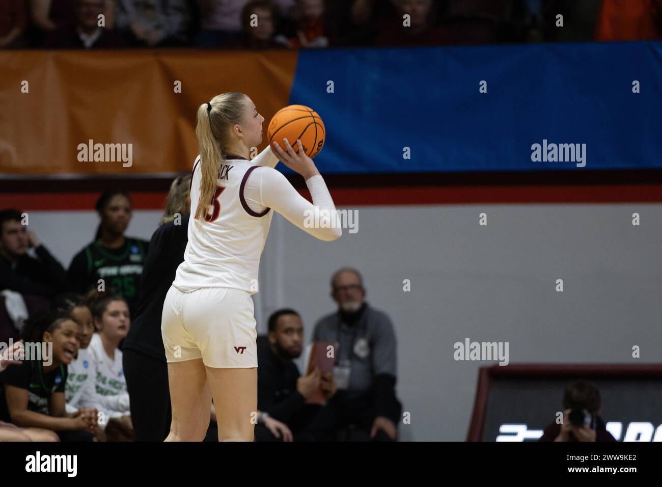 Blacksburg, VA, USA. 22nd Mar, 2024. Virginia Tech Hokies center Clara ...