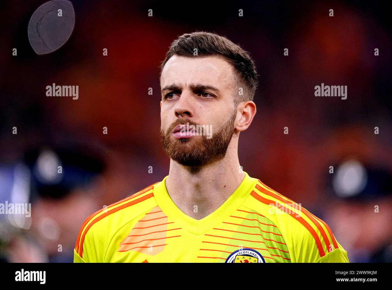 Scotland goalkeeper Angus Gunn ahead of a international friendly match ...