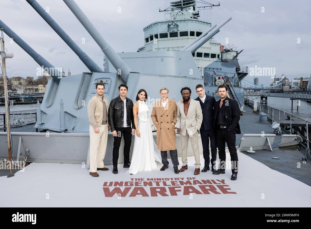Henry Cavill, from left, Henry Golding, Eiza Gonzalez Rivera, Cary ...