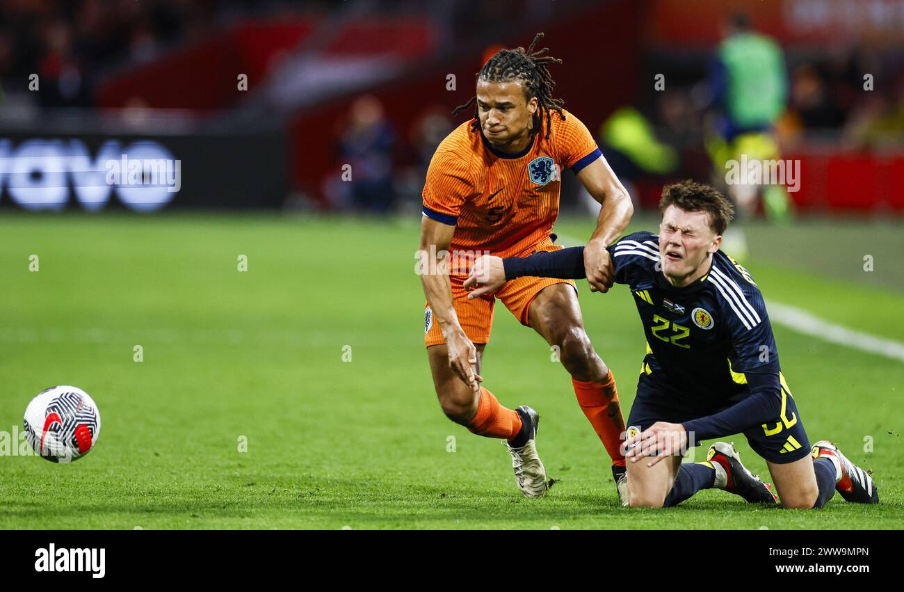 AMSTERDAM - (l-r) Nathan Ake of Holland, Nathan Patterson of Scotland ...