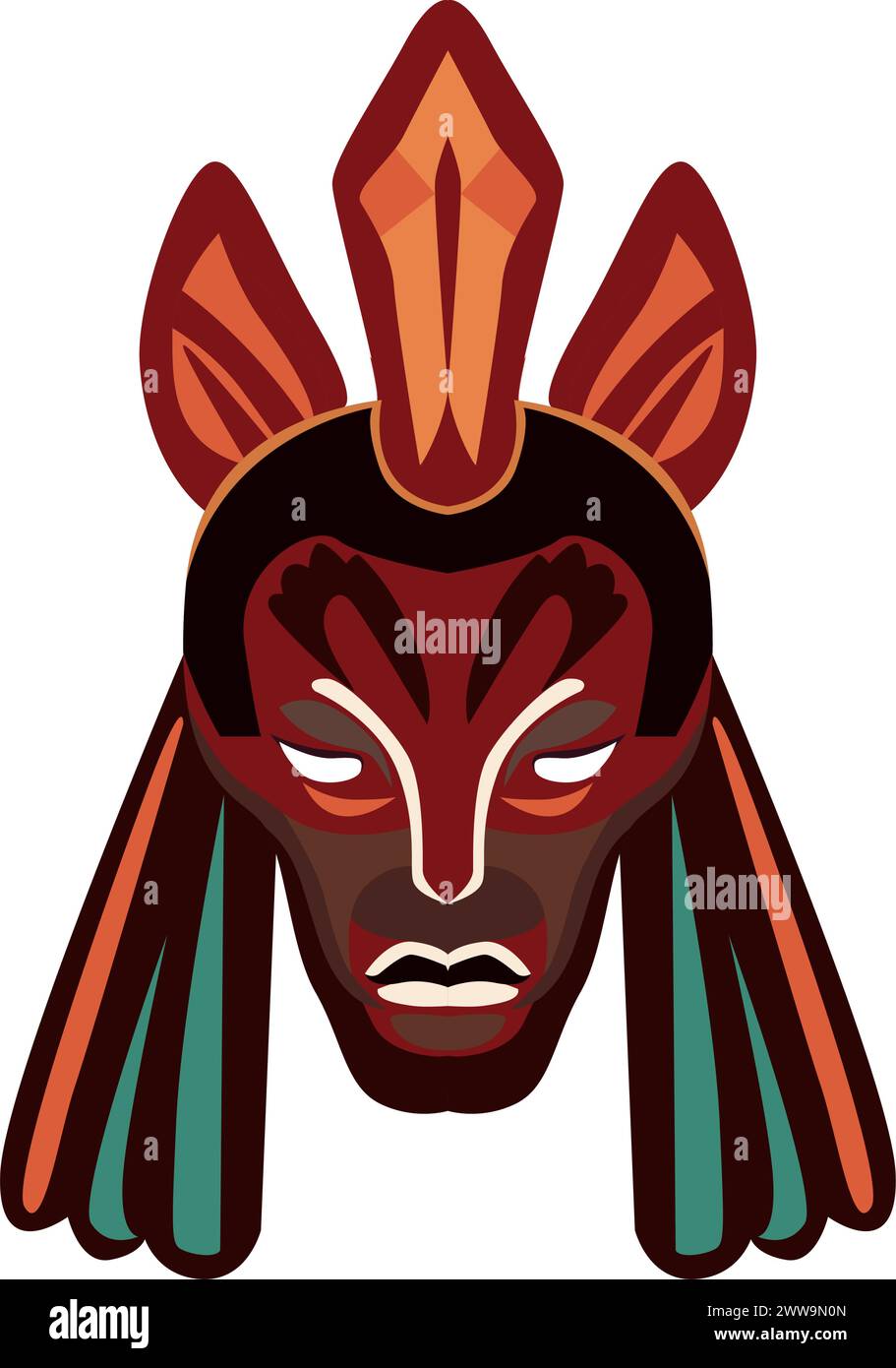 Wooden tribal african mask Stock Vector Images - Alamy