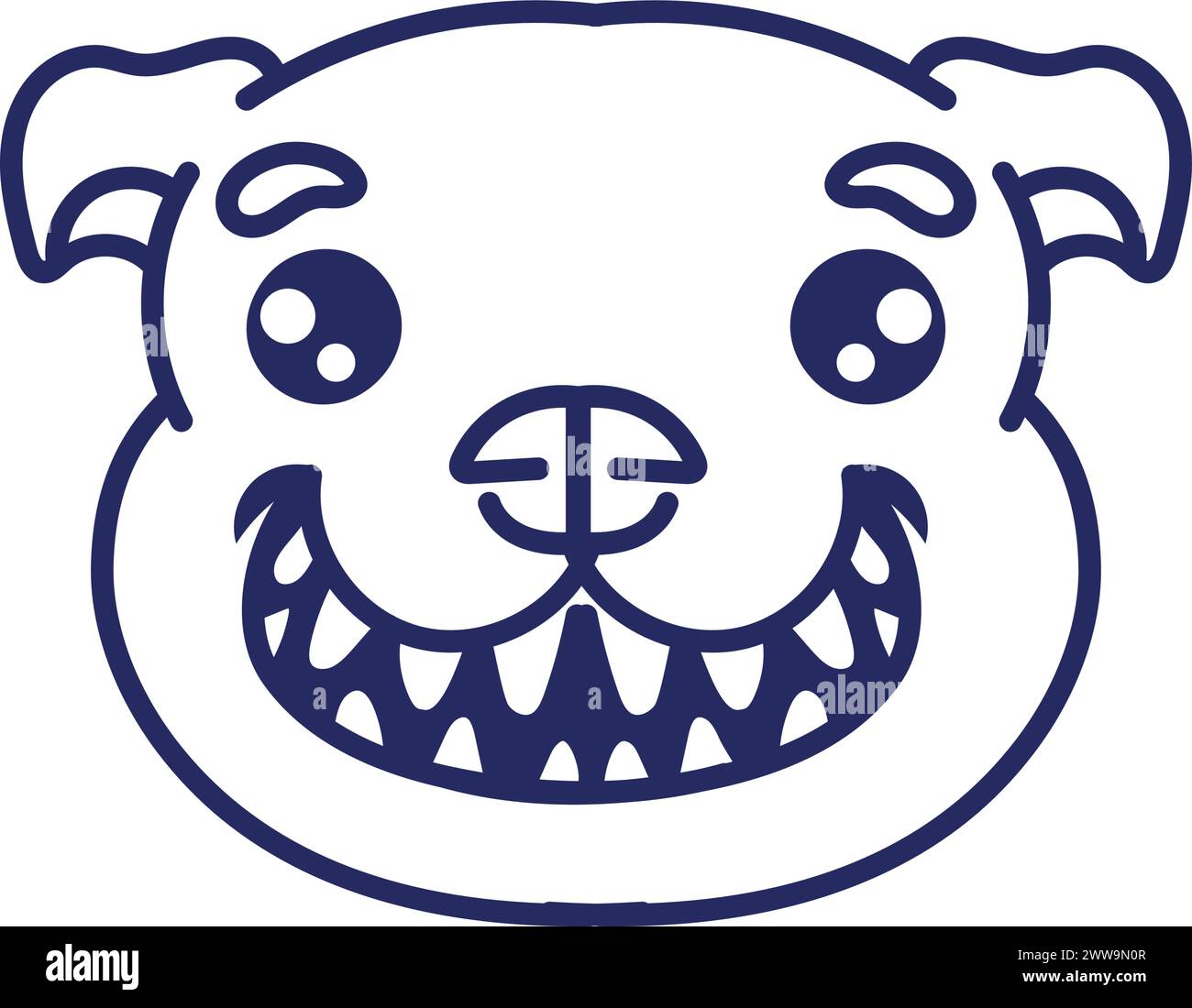 Cute bulldog face vector illustration Stock Vector Image & Art - Alamy