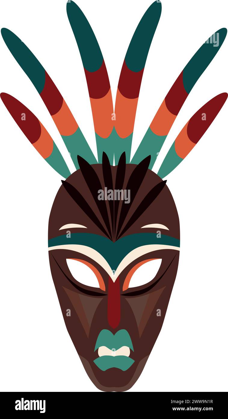African mask isolated on white background Stock Vector Image & Art - Alamy