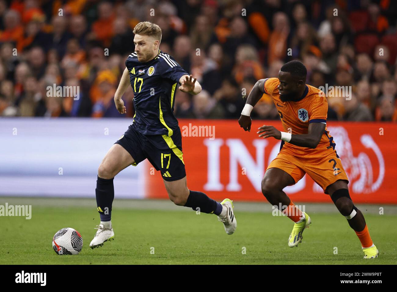 AMSTERDAM - (l-r) Stuart Armstrong of Scotland, Lutsharel Geertruida of ...