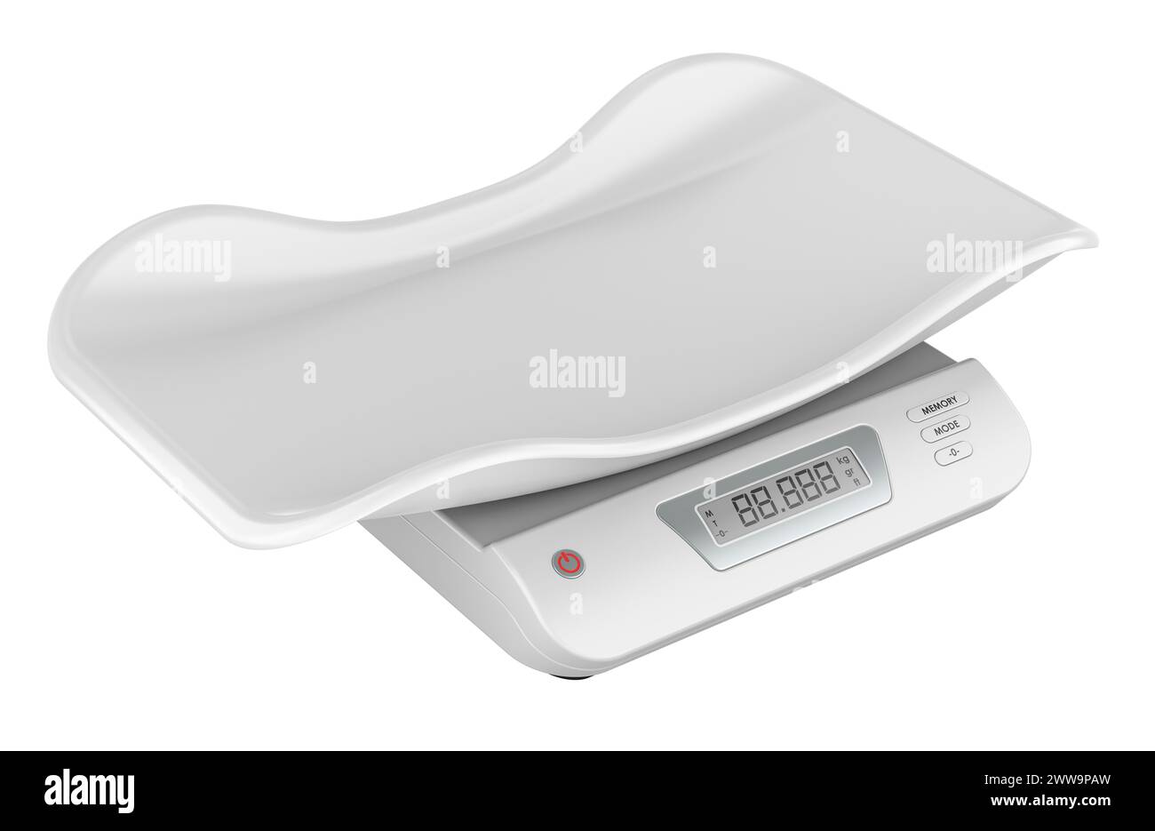 Digital Baby Scale with Safe and Comfortable Tray, 3D rendering ...