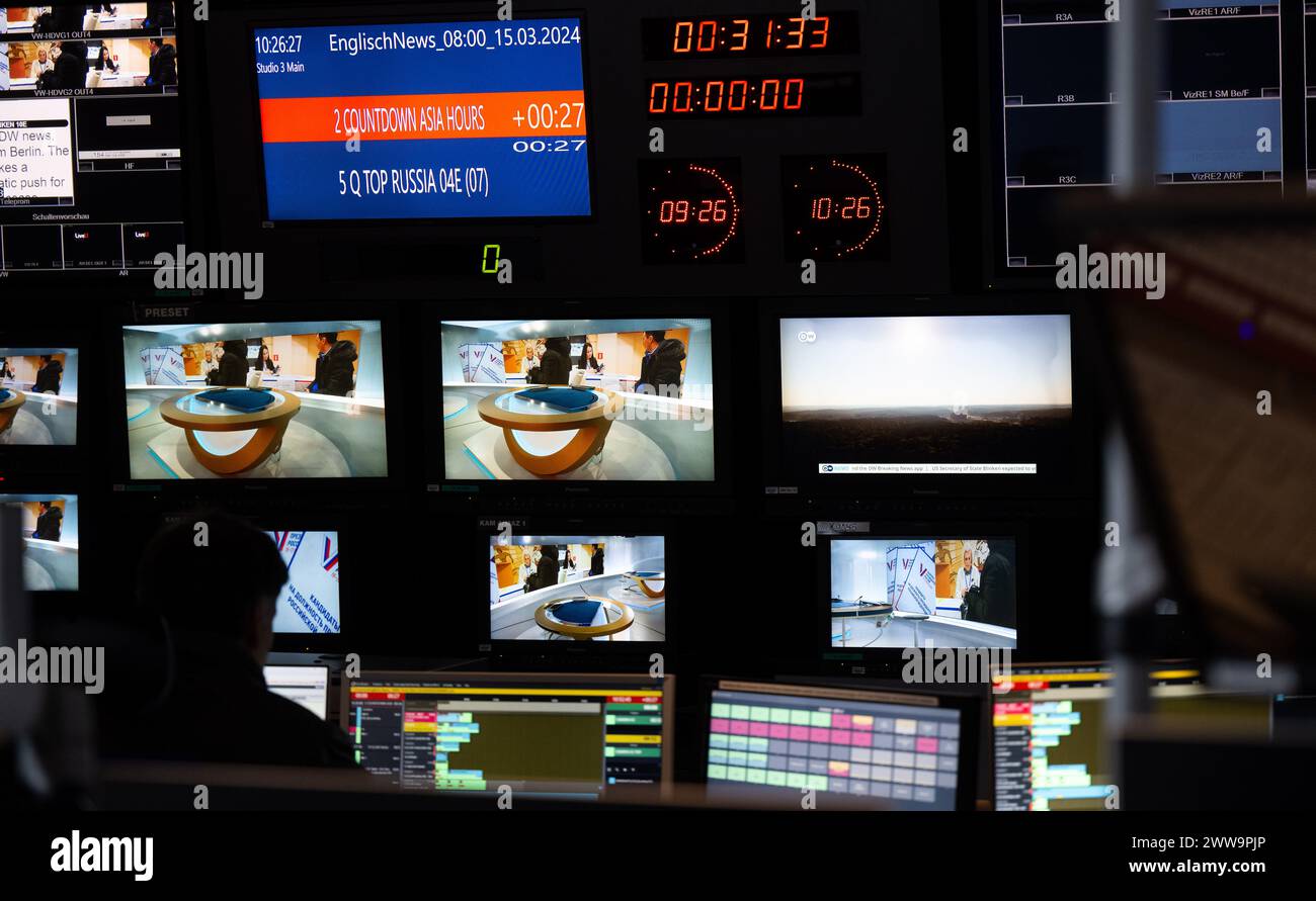 Berlin, Germany. 22nd Mar, 2024. An employee sits in the control room ...