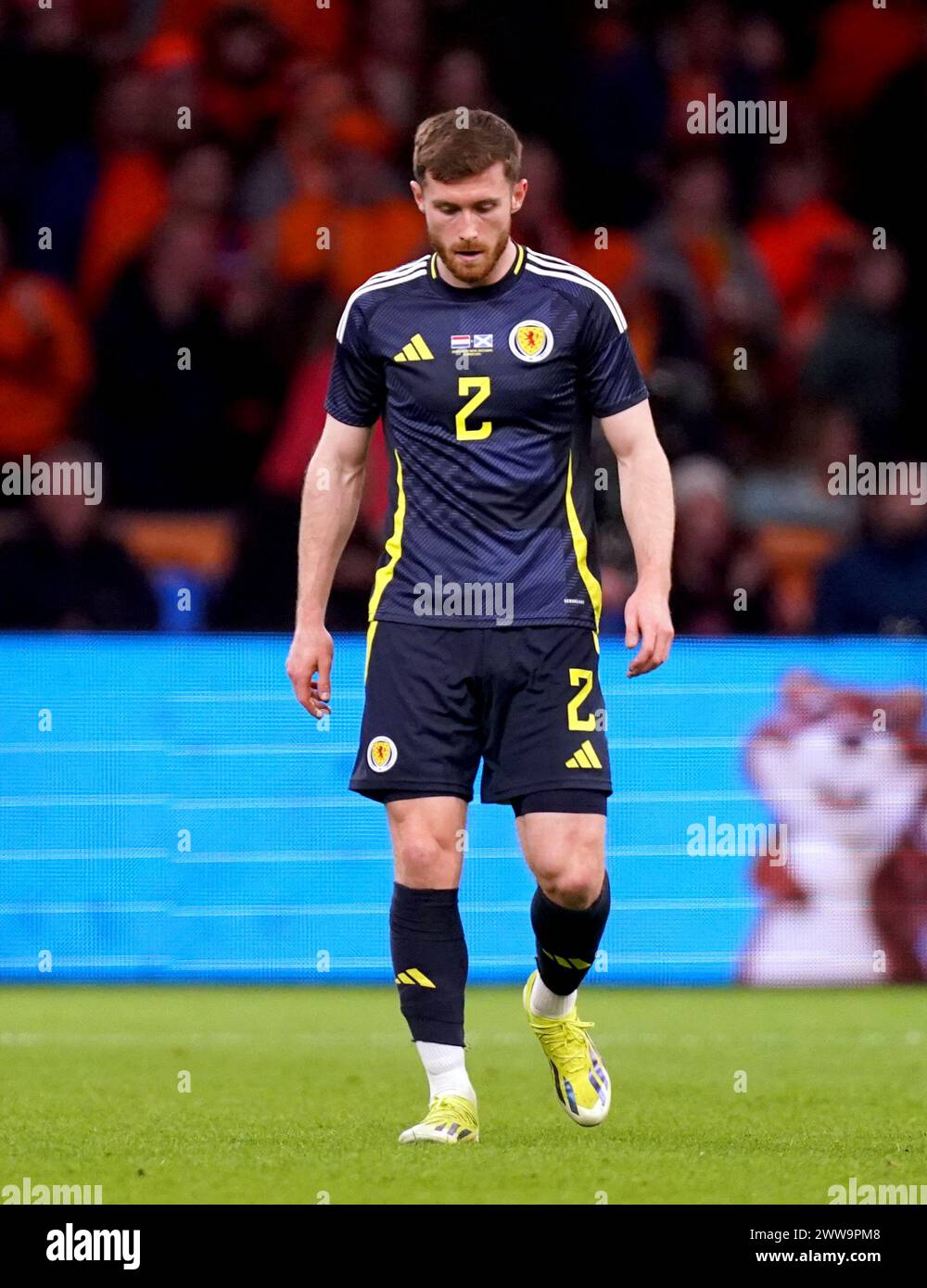 Scotland's Anthony Ralston appears dejected during a international ...