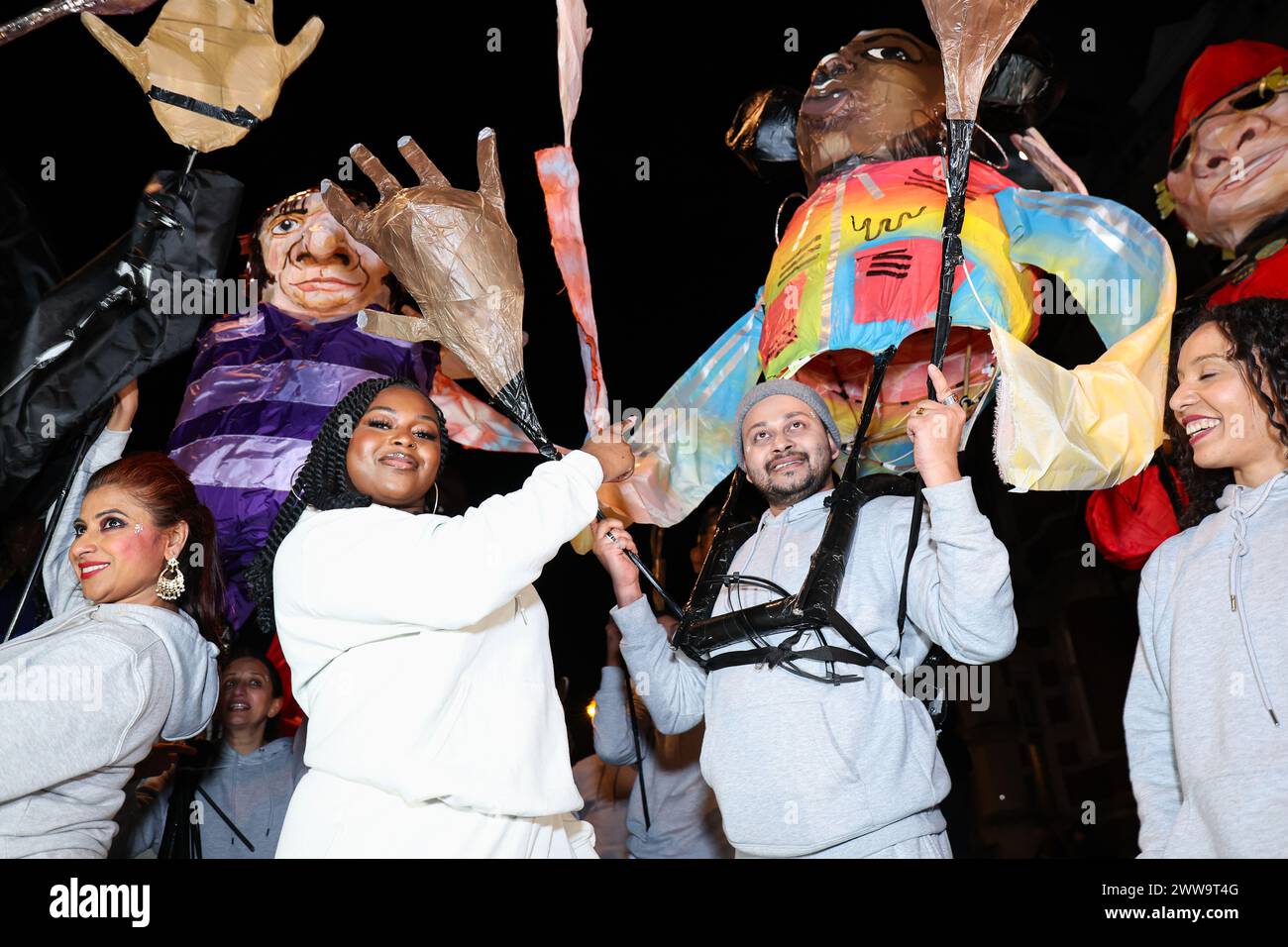 EDITORIAL USE ONLY Nadia Rose appears alongside her puppet during a ...