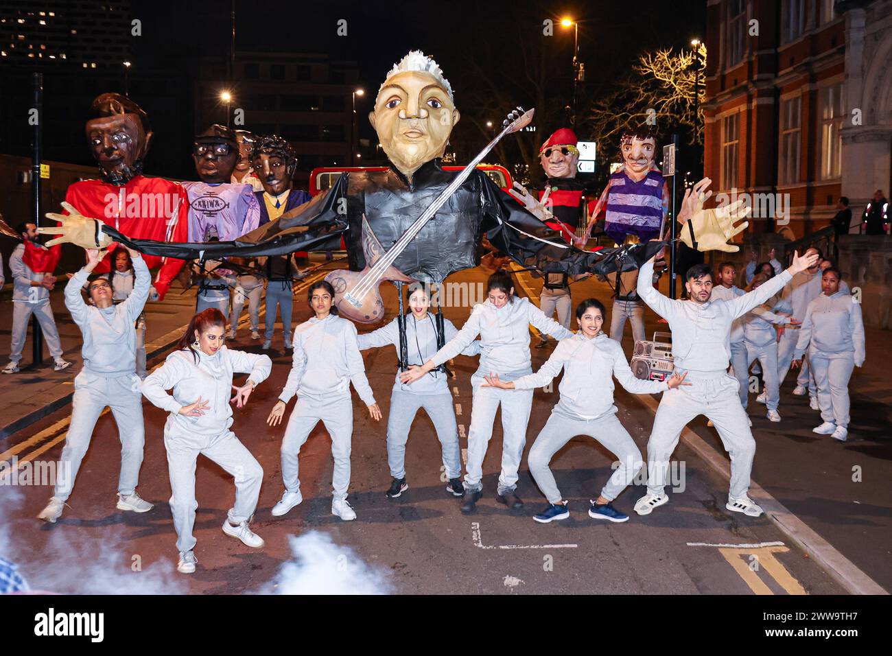 EDITORIAL USE ONLY General views of the puppet parade at Croydon Remix ...