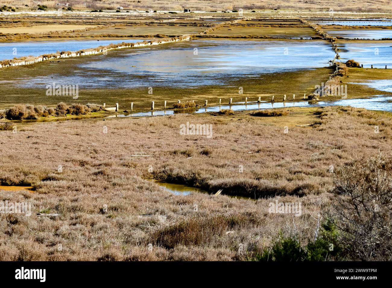 pools with shallow sea for salt production Stock Photo - Alamy