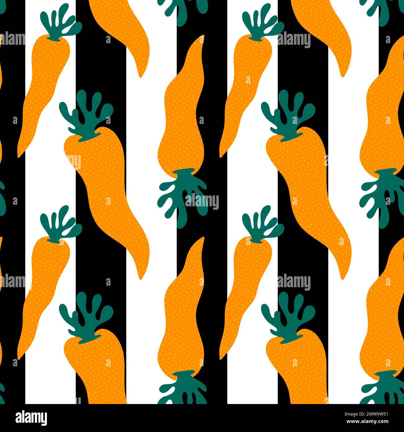 Cartoon watercolor harvest seamless carrot pattern for wrapping paper ...
