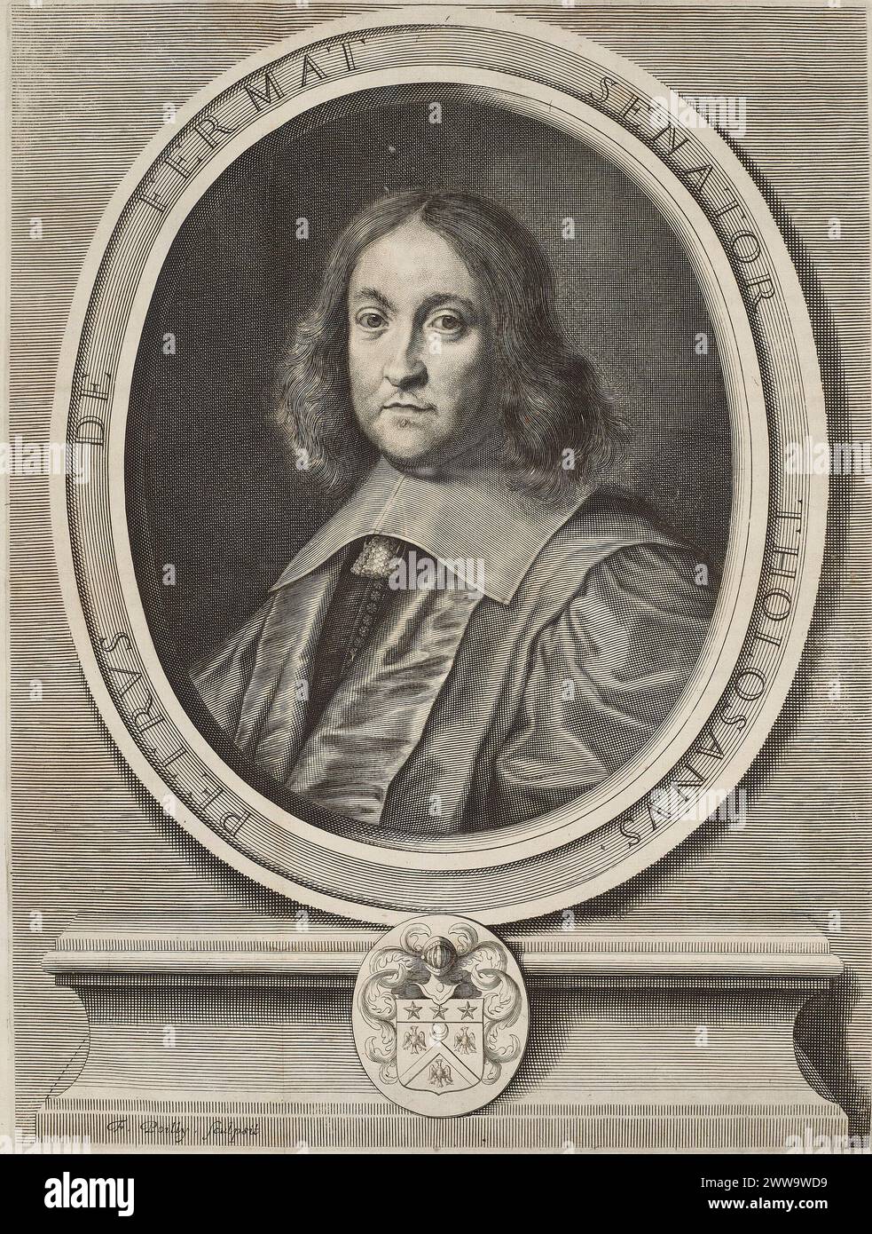 Portrait of French mathematician Pierre de Fermat. 1670s Stock Photo ...